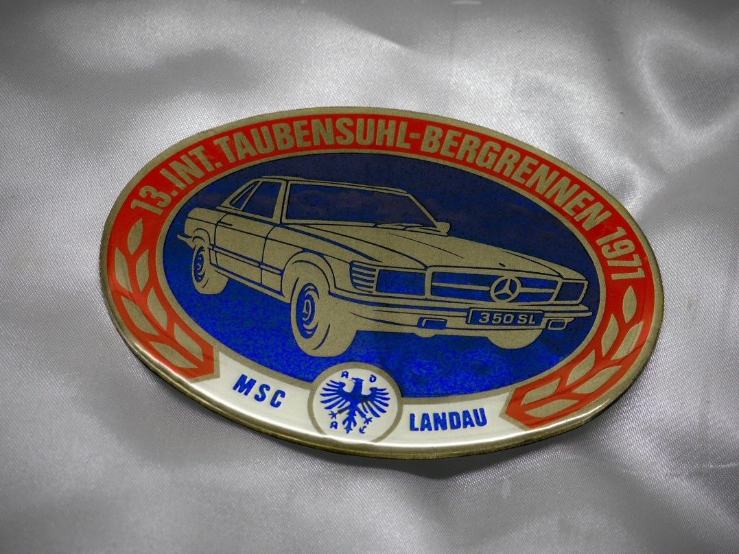Old German Sports Car Badg Plaque Mountain Race 1971 Mercedes Porsche ...