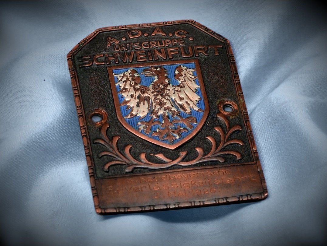 Details zu Old German Collectors badge Plakette 1926 ADAC Bavaria ...
