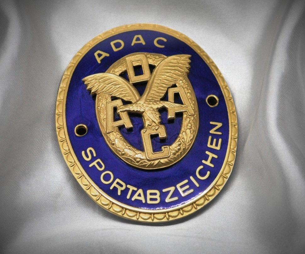 ADAC Sport Badge Gold German Emblem Classic Plaque Porsche Mercedes BMW ...